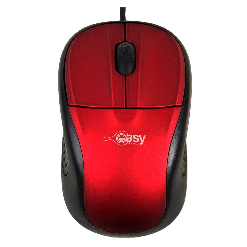 Mouse Easy Line EASY LINE, Rojo, 3 botones, Óptico, 1000 DPI ...